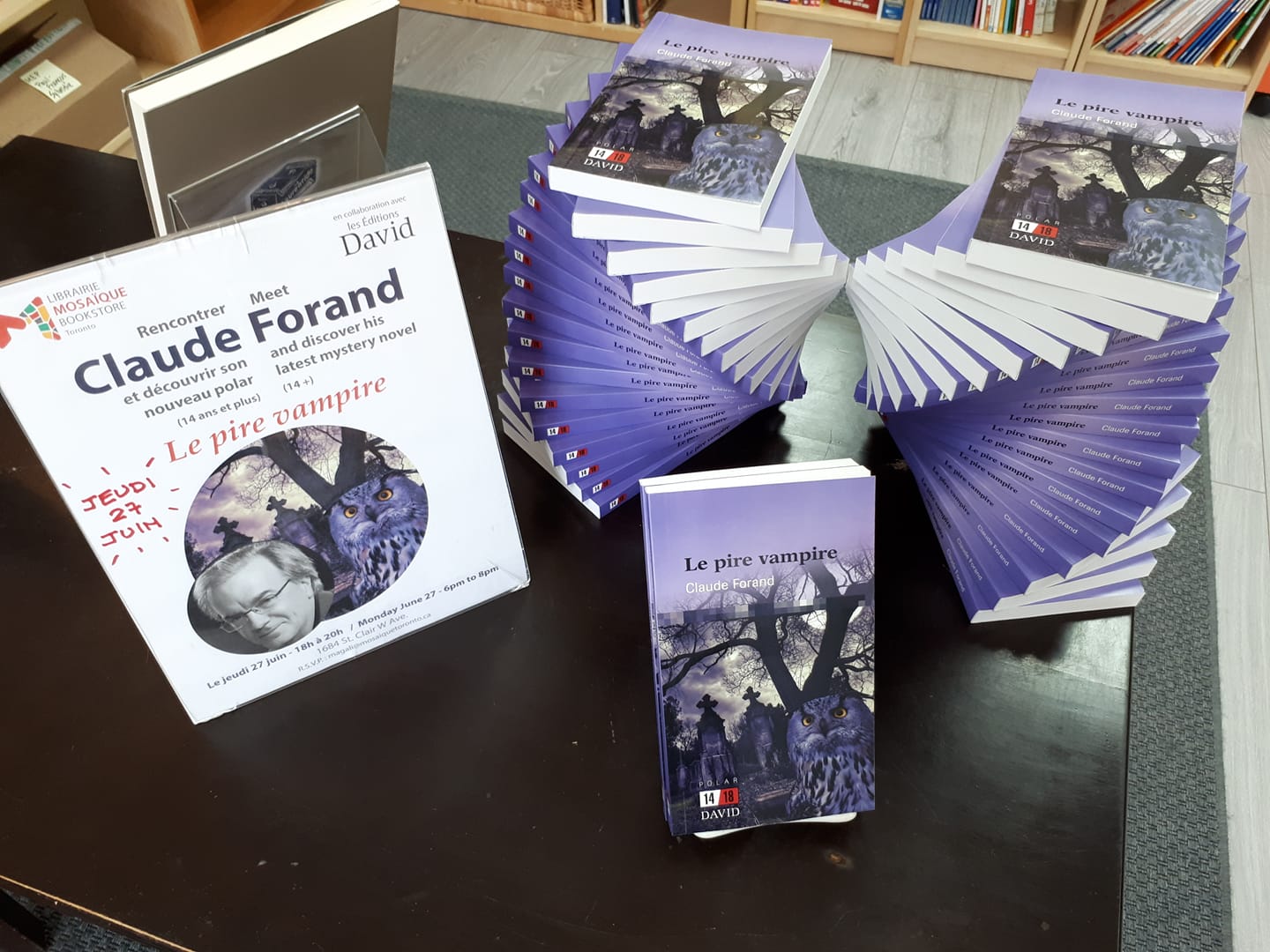 Claude Forand dédicacera son «Pire vampire» à la librairie Mosaïque