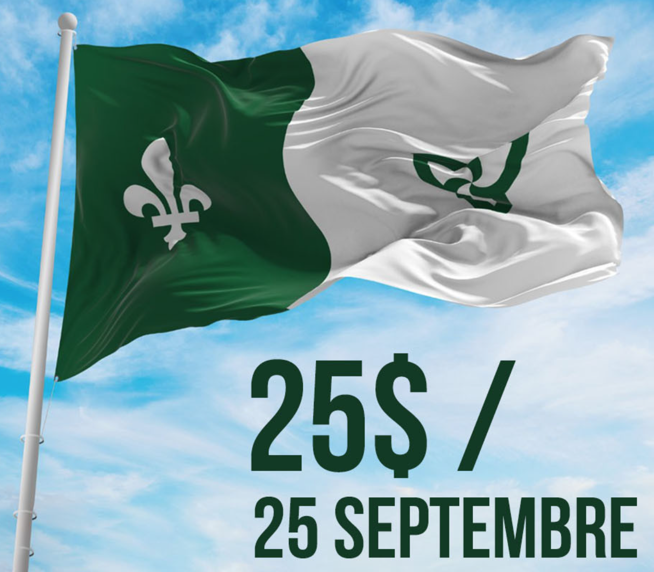 Des levers du drapeau vert et blanc partout en province pour le Jour ...