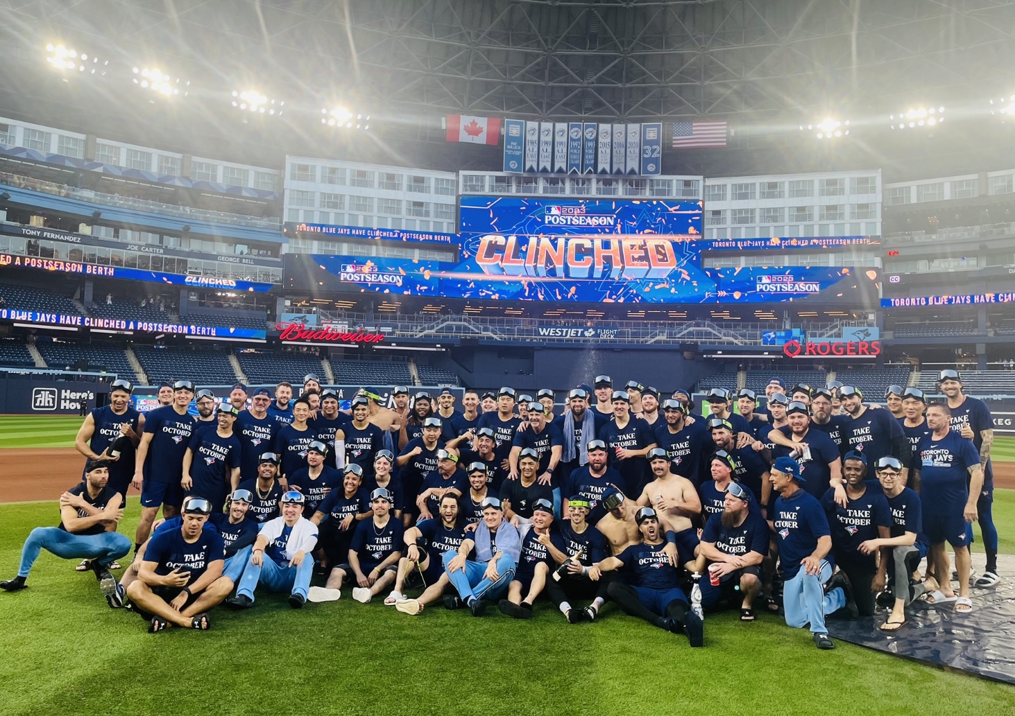 Les Blue Jays célèbrent leur qualification aux éliminatoires